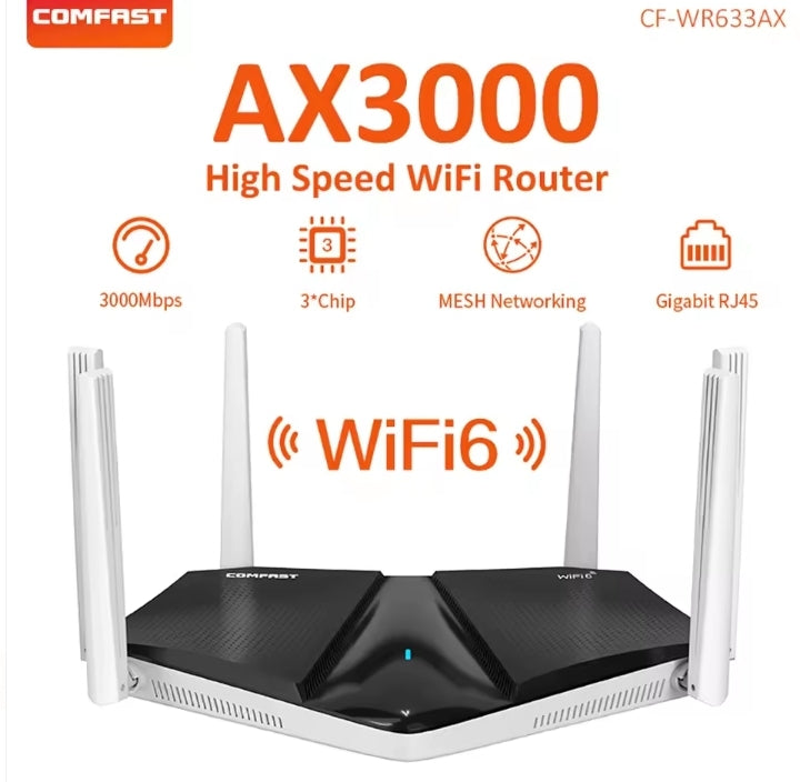 COMFAST WiFi6 Router AX3000 Mesh System WiFi Router Full Gigabit With ...