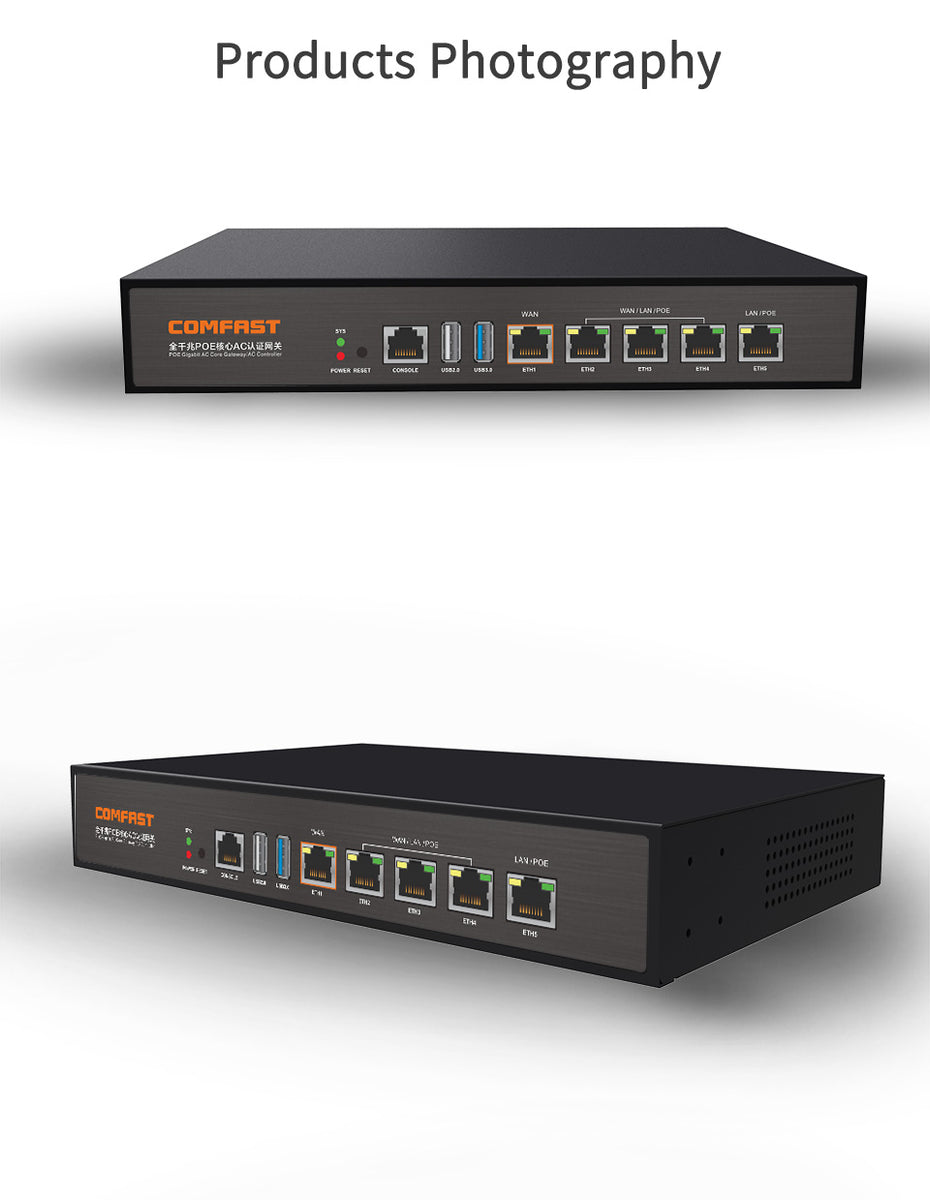 COMFAST 5-port Gigabit PoE Core Authentication Gateway Support OrangeO ...