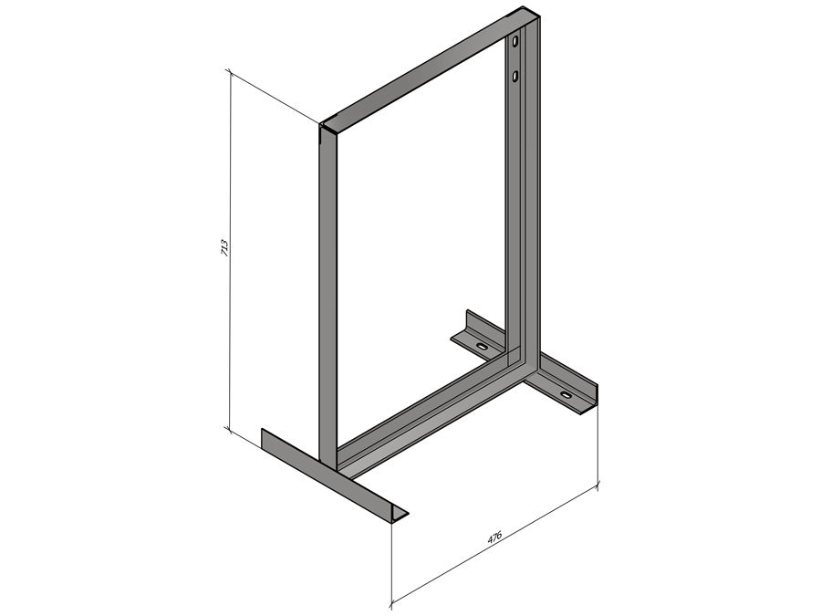 BRA-S55, 550mm offset square bracket for Mast installation, hot-dipped ...