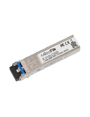 MikroTik Single-mode SFP Module 20Km, S-31DLC20D is a 1.25G SFP transc ...